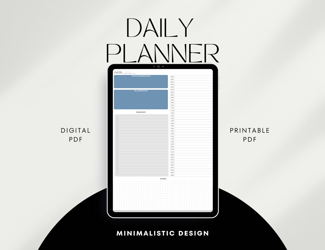 Daily Planner Printable Daily Digital Planner Printable - Etsy