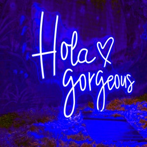 Hola Gorgeous Neon Sign, Hola Neon Sign, Custom Neon Sign, Neon Sign ...