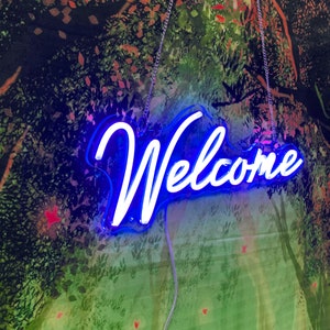 Custom Welcome Neon Sign: Business Logo, Wall Decor - Etsy