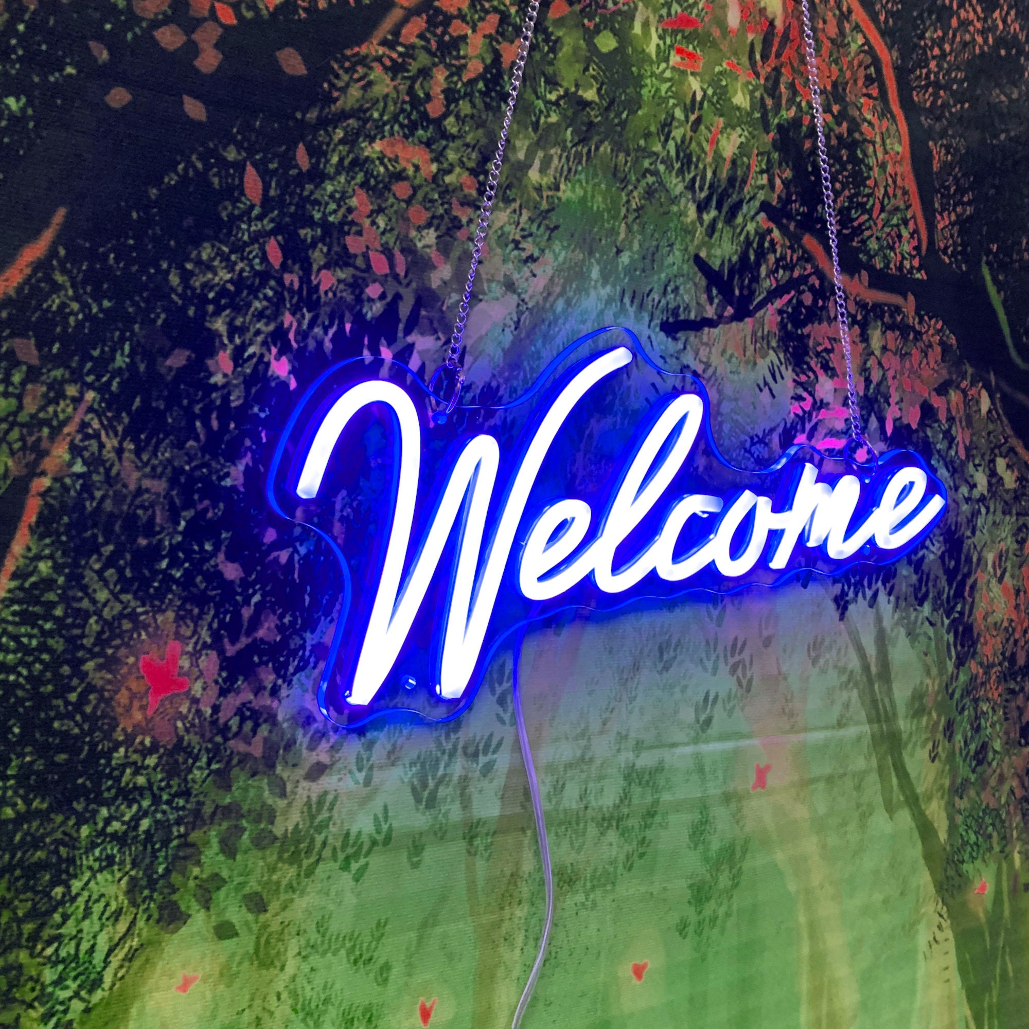 Custom Welcome Neon Sign: Business Logo, Wall Decor - Etsy