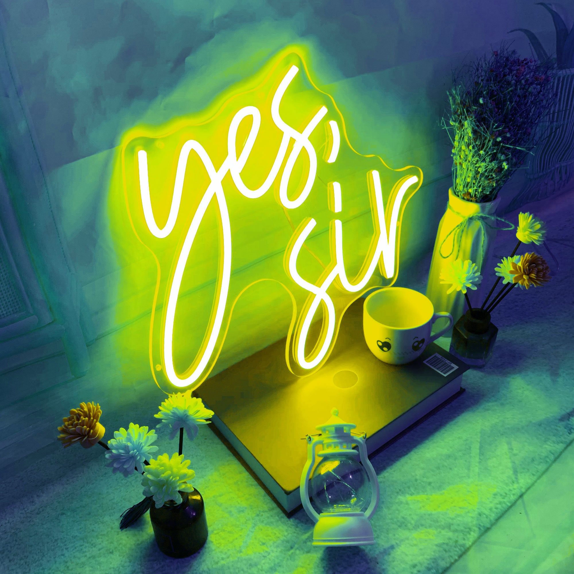 Yes Sir Neon Sign Yes Sir Led Sign Yes Sir Sign Custom Logo - Etsy