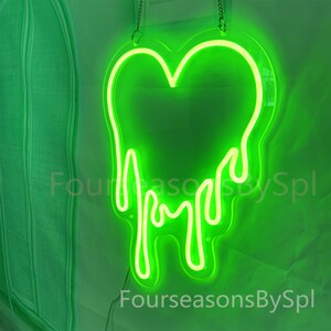 Melting Heart Led Neon Sign, Dripping Heart Neon Sign, Bleeding Heart ...
