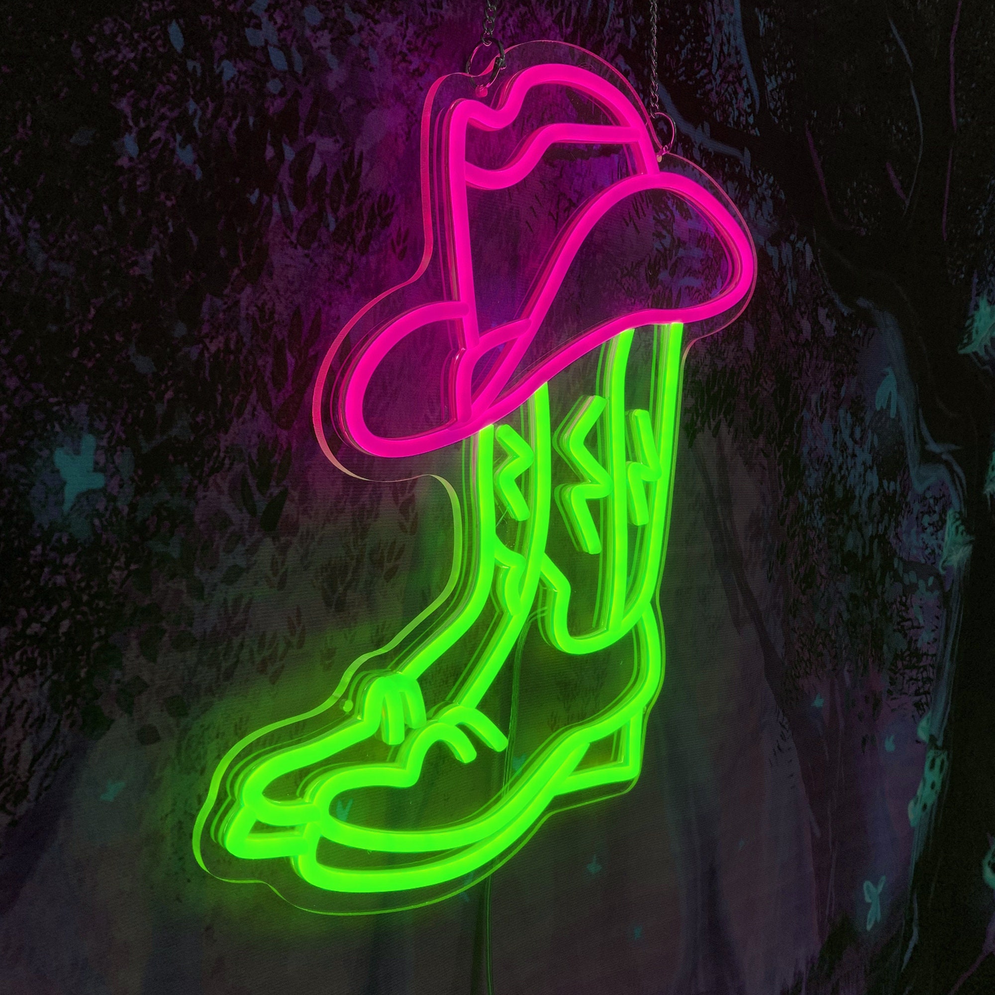 Cowboy Boot Neon Sign, Cowboy Boot and Hat Neon Sign, Cowboy Hat Neon ...