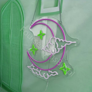 Moon Cloud Star Neon Sign,moon Neon Sign, Moon and Star Neon Sign ...