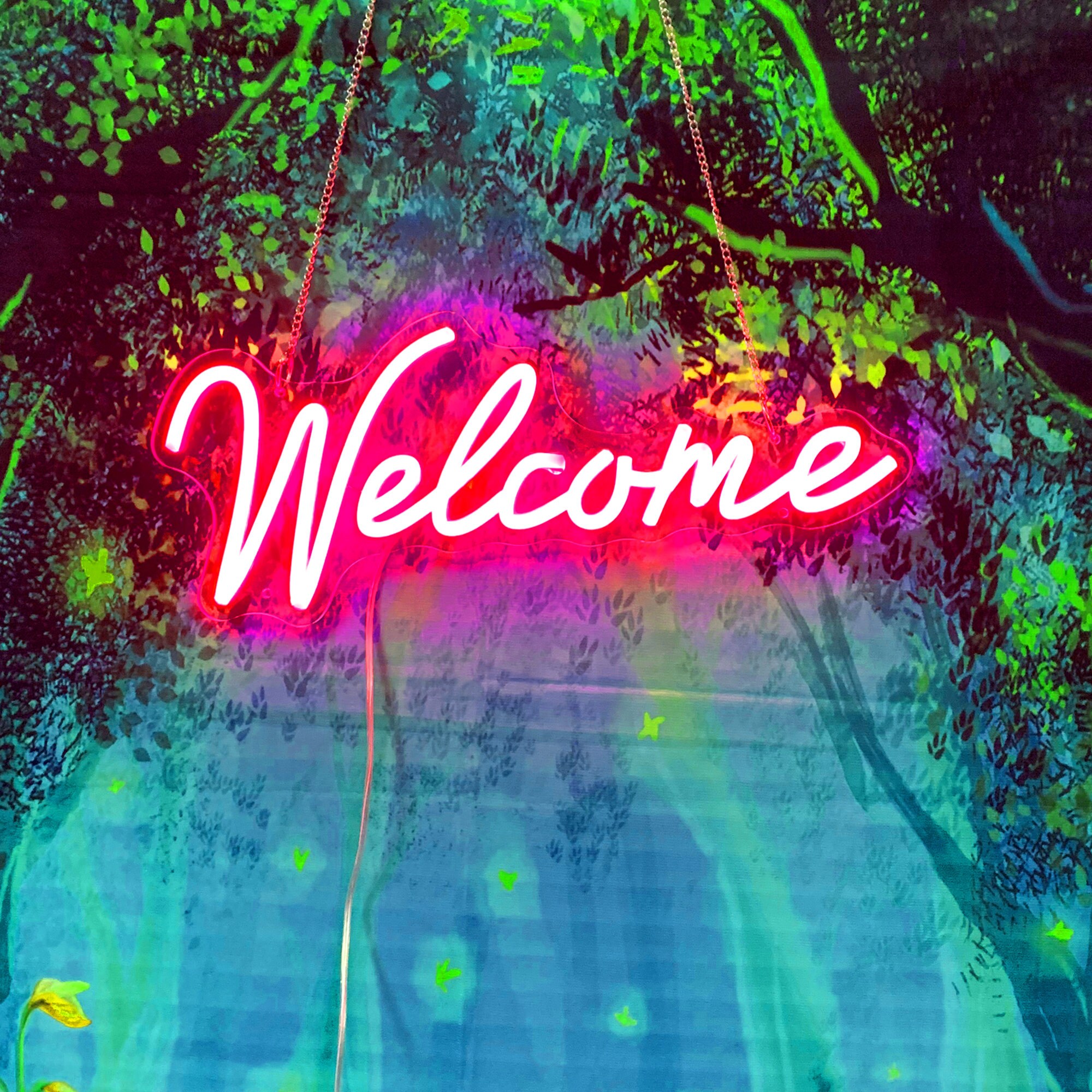 Custom Welcome Neon Sign: Business Logo, Wall Decor - Etsy