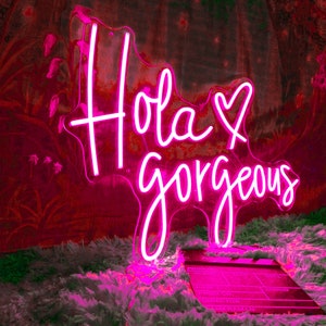 Hola Gorgeous Neon Sign, Hola Neon Sign, Custom Neon Sign, Neon Sign ...