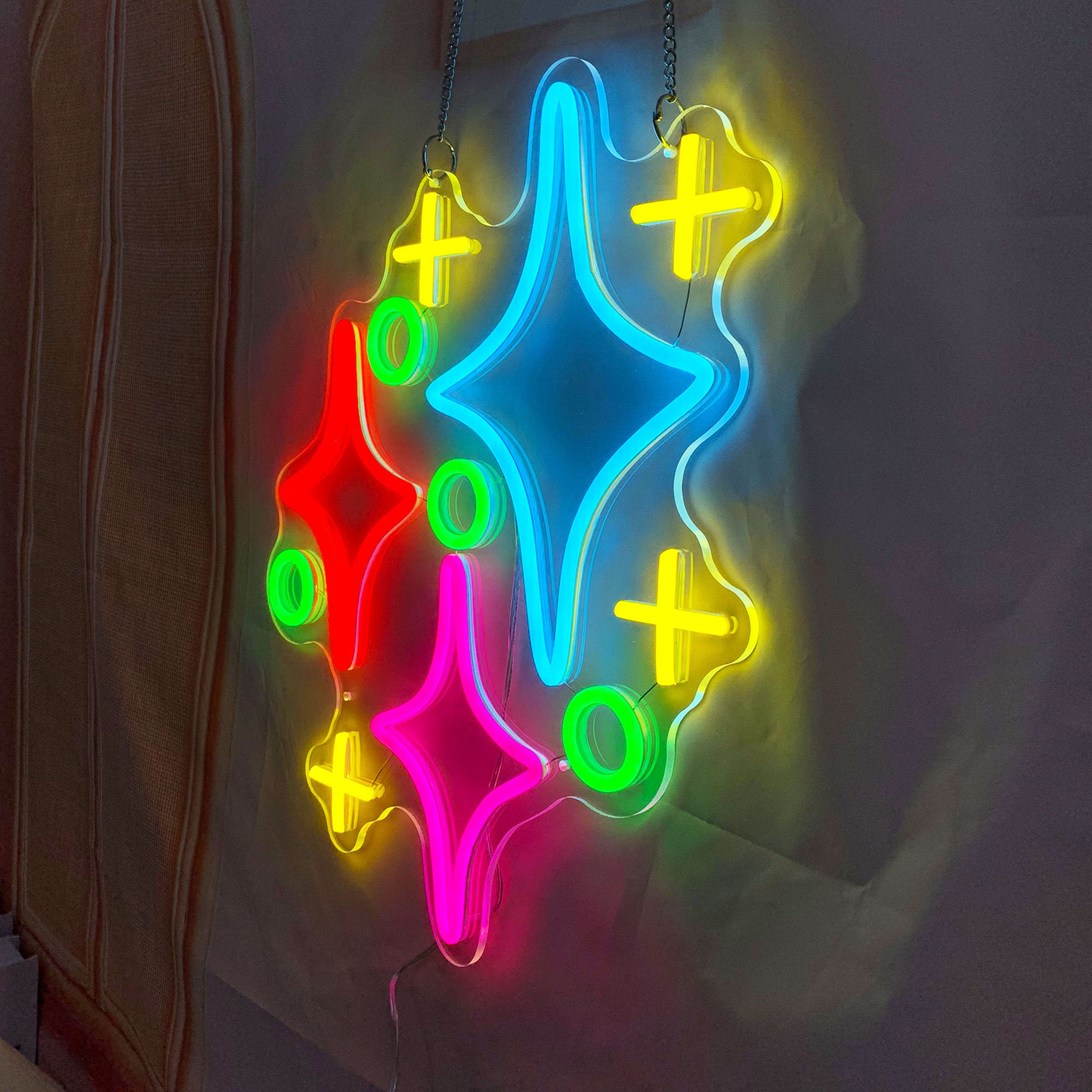 Sparkle Stars Custom Led Neon Sign, Kids Room Decor, Twinkle Stars Sign ...