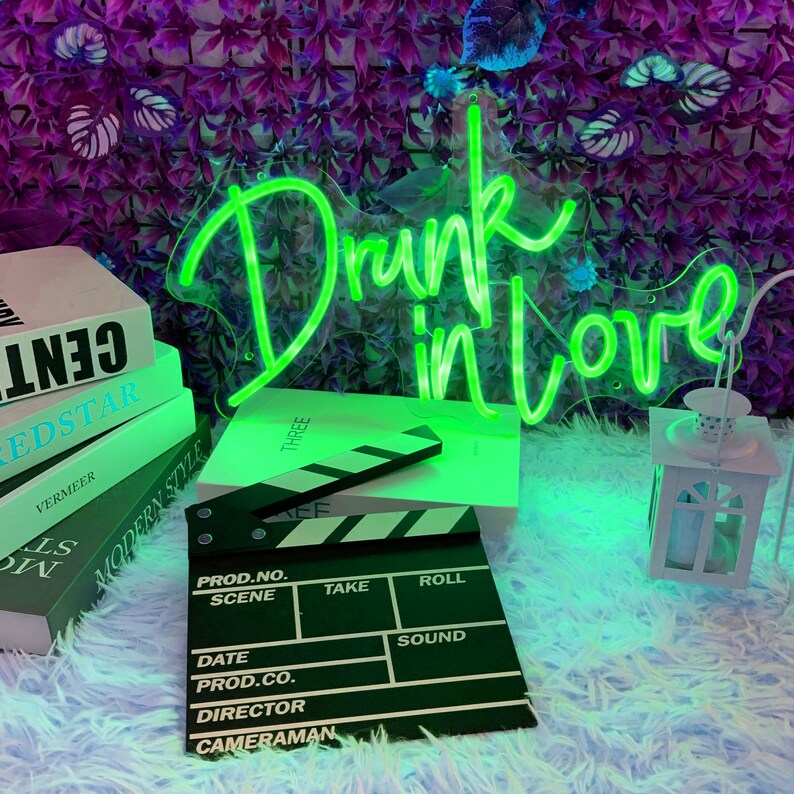 Drunk in Love Neon Sign, Custom Wedding Decor, Personalized Gift, Drunk ...