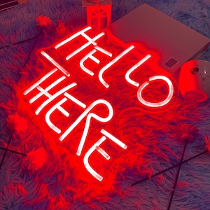 Hello There, Hell Here Neon Sign, Halloween Decor Lights, Horror Decor ...