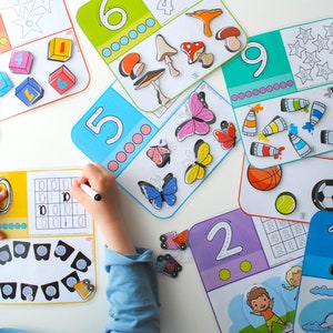 Printable Worksheets Numbers, Iq-cards, Busy Book, Counting, Preschool ...