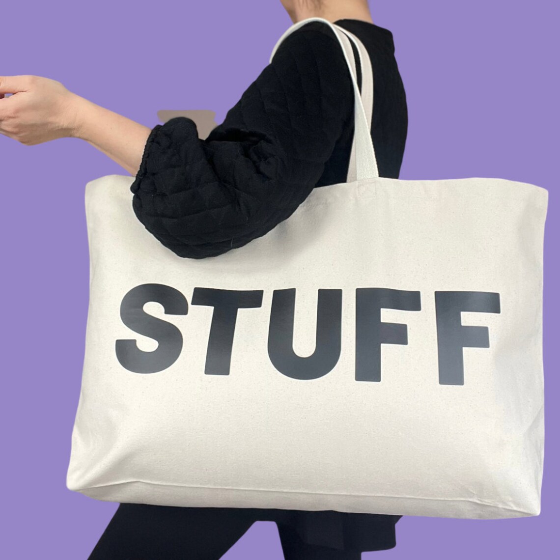 Large Jumbo Giant Oversized Holiday Travel Weekend Canvas STUFF Bag ...