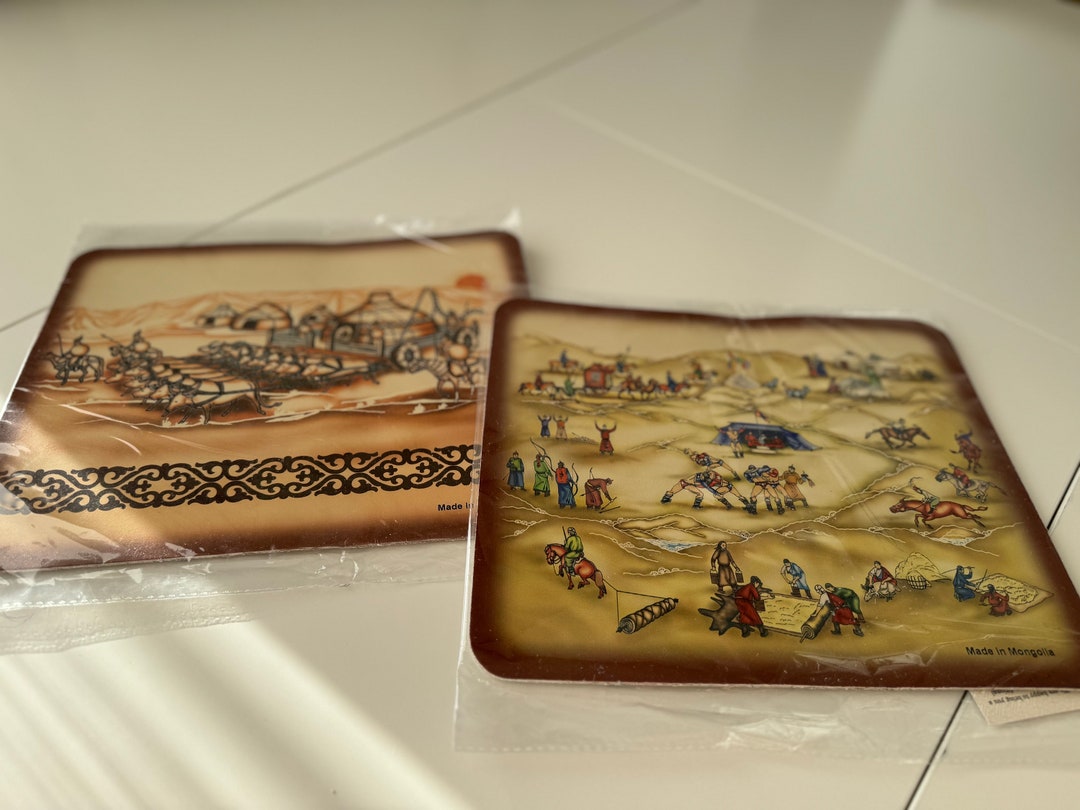 Mongolian Ethnic Leather Mouse Pad: Central Asian Design - Etsy