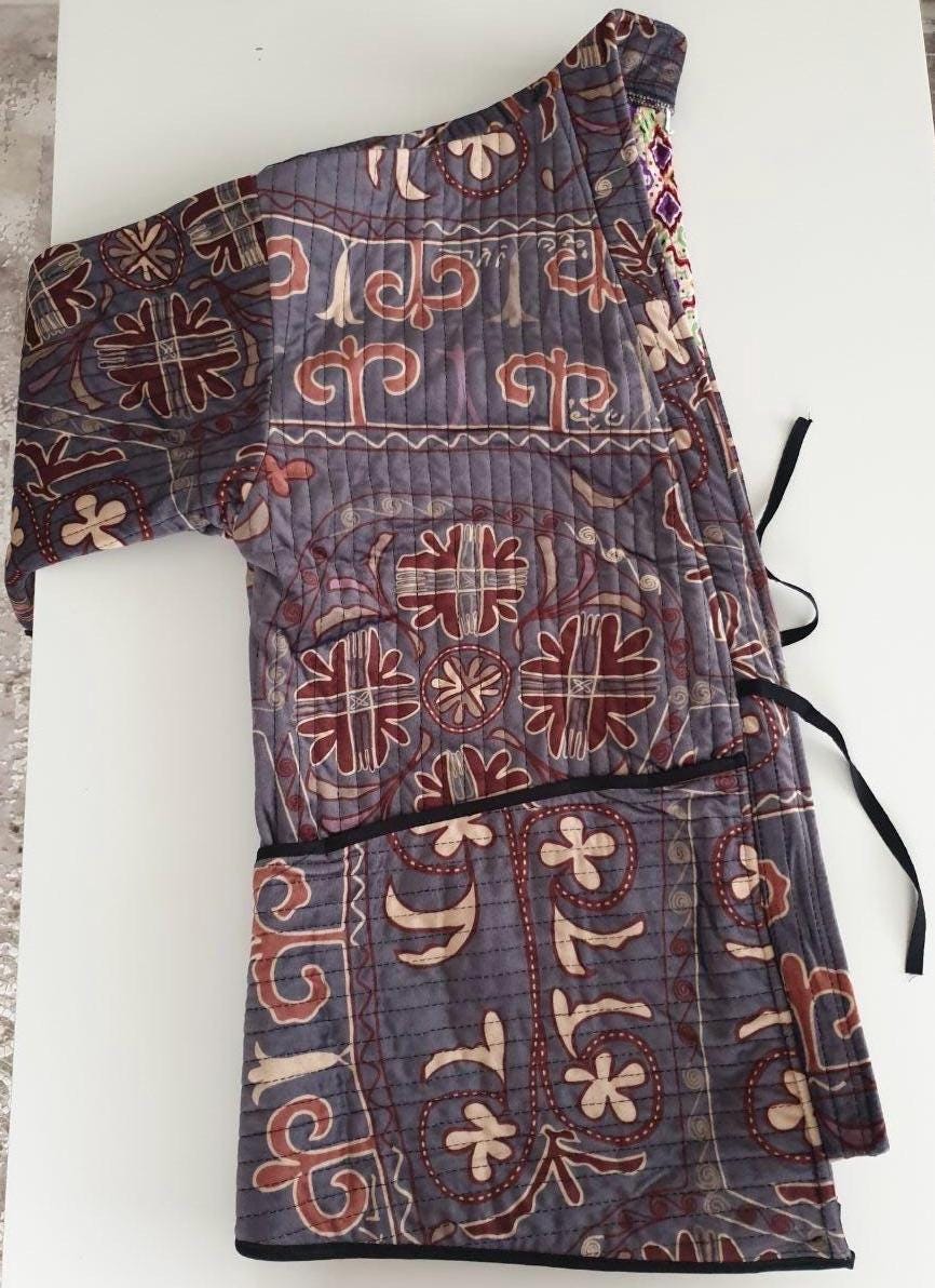 Kazakh Velvet Shapan Jacket: Ethnic Ornament Silk Road Style - Etsy
