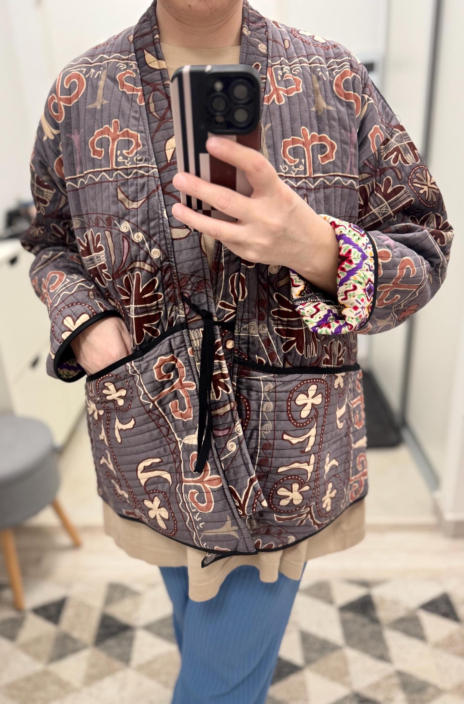 Kazakh Velvet Shapan Jacket: Ethnic Ornament Silk Road Style - Etsy