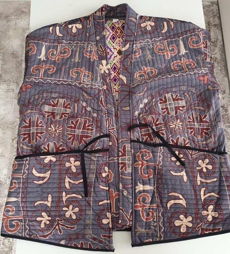 Kazakh Velvet Shapan Jacket: Ethnic Ornament Silk Road Style - Etsy