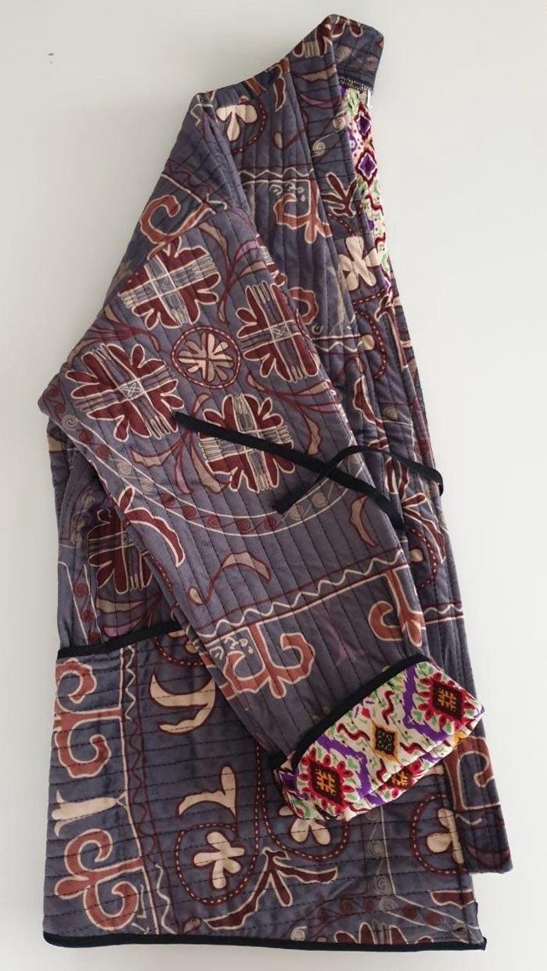 Kazakh Velvet Shapan Jacket: Ethnic Ornament Silk Road Style - Etsy
