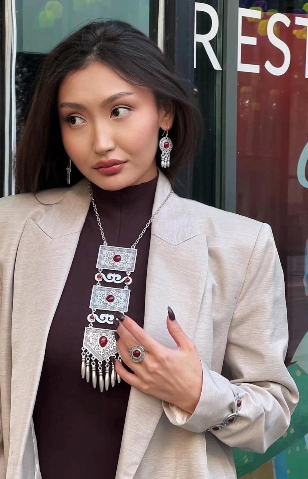 Kazakh Kyrgyz Uzbek Afghan Central Asia Ethnic Antique Retro Boho ...