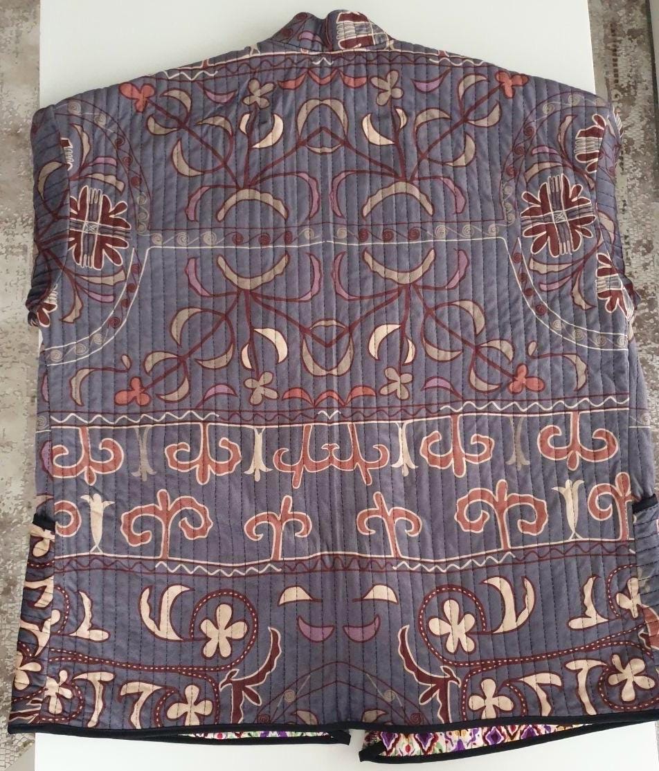 Kazakh Velvet Shapan Jacket: Ethnic Ornament Silk Road Style - Etsy