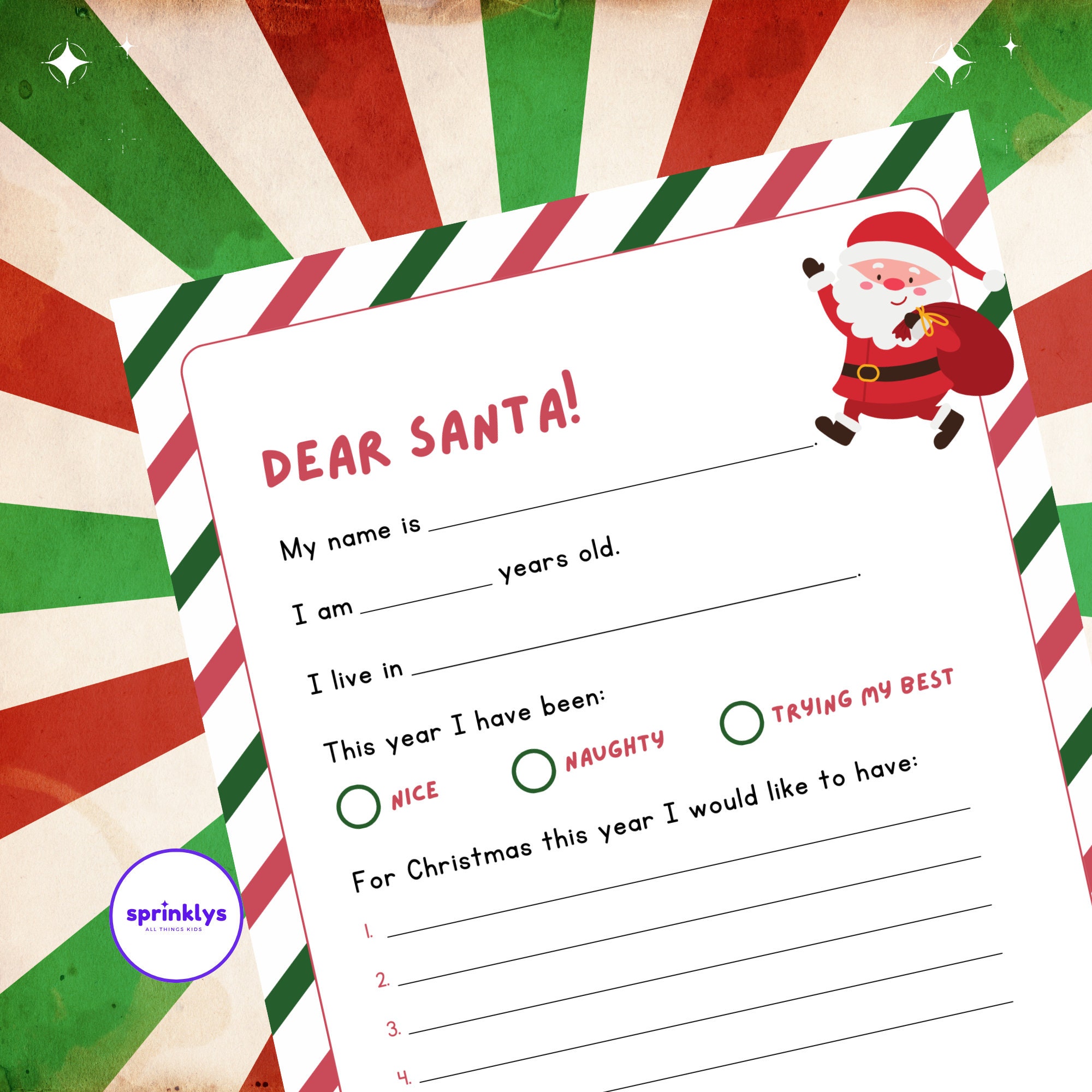 Letter to Santa Printable Letter to Santa Christmas Wish List Printable ...