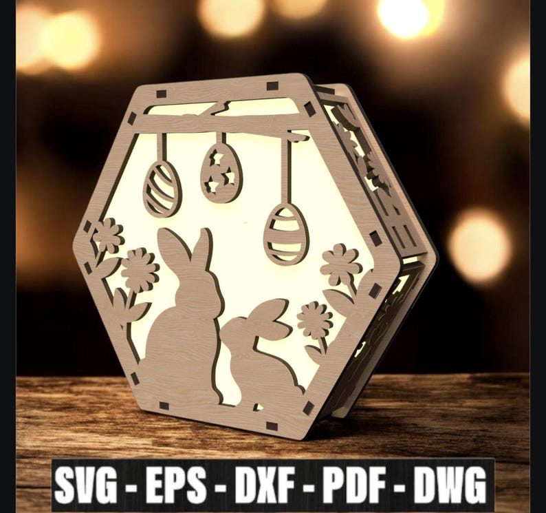 Easter Hexagon SVG Bundle Laser Cut Files Glowforge Ready Multilayer ...
