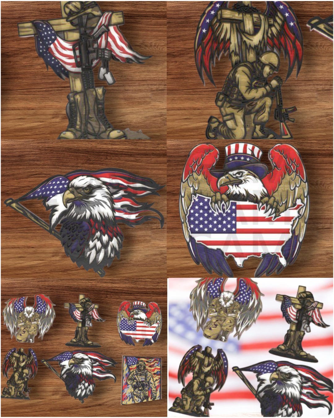 Laser Cut American Military Laser Cut Files, Glowforge Xtool Lightburn ...