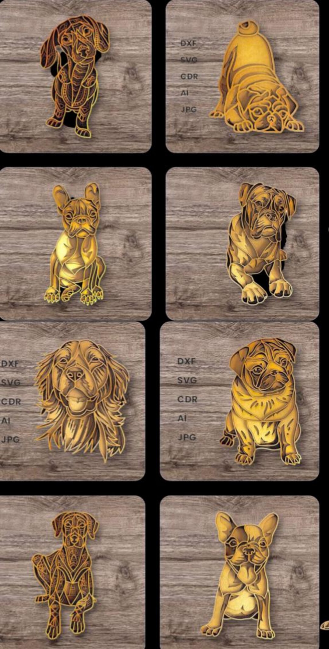 Mega 250 Dog File / Laser Cut Dog Models, Dog Files Svg / Multi-layered ...