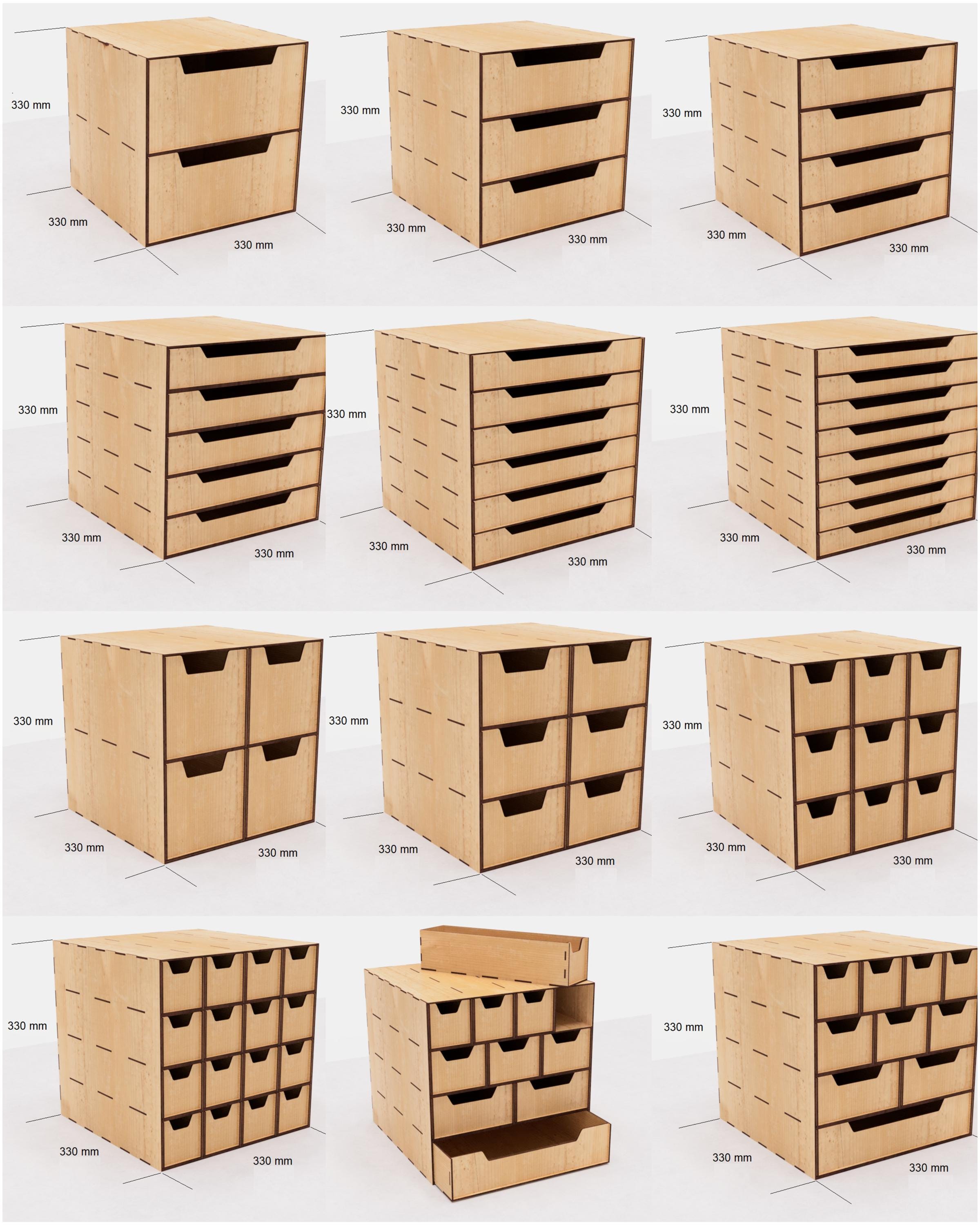 Drawer Organizer SVG Bundle Laser Cut Files, Glowforge Ready Stackable ...