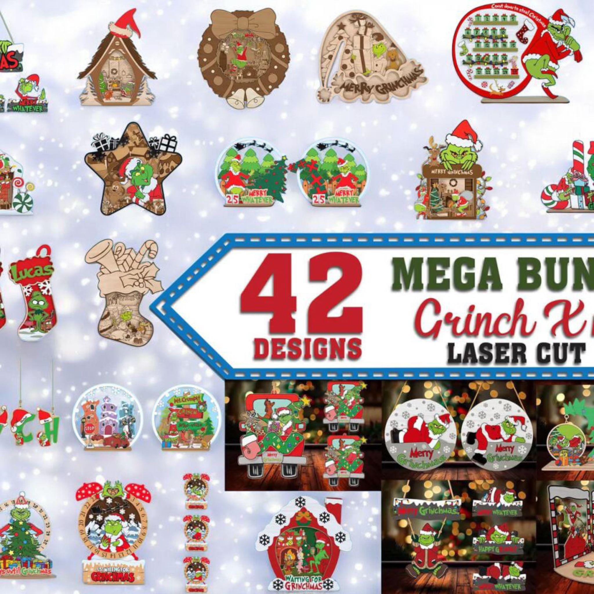 Christmas Ornaments SVG Bundle, Glowforge Laser Cut Files (digital ...