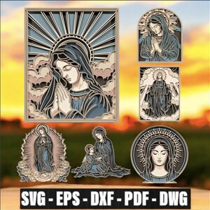 Layered Virgin Mary SVG Bundle – Catholic Laser Cut Files - Etsy