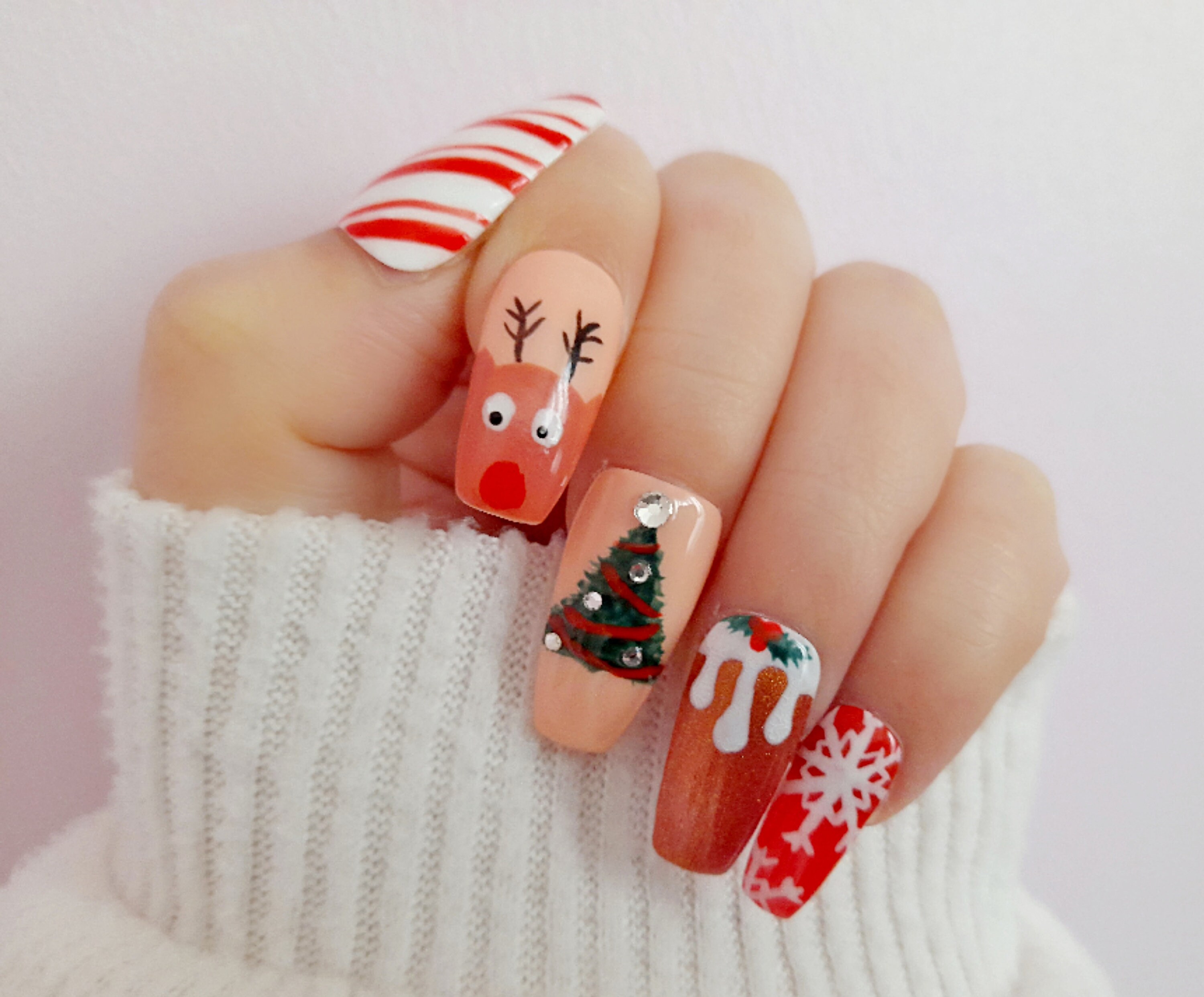 Christmas Nail Art Candy Cane