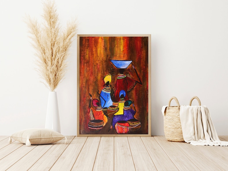 African Boho Wall Art African Art Contemporary African Art Digital ...