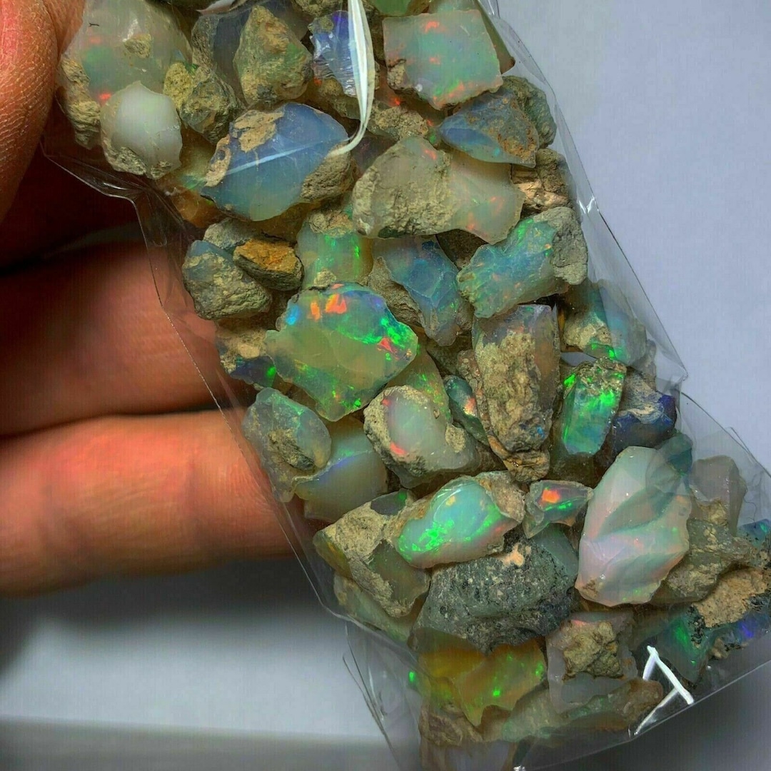 Opal Rough 8pcs #LOT# Raw Crystal -50 Carats Ethiopian Opals Rough AA ...