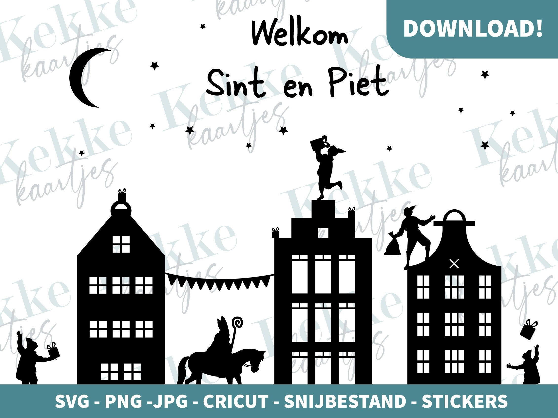 Sinterklaas SVG PNG JPG | Sinterklaas Window Sticker | Welcome Saint ...