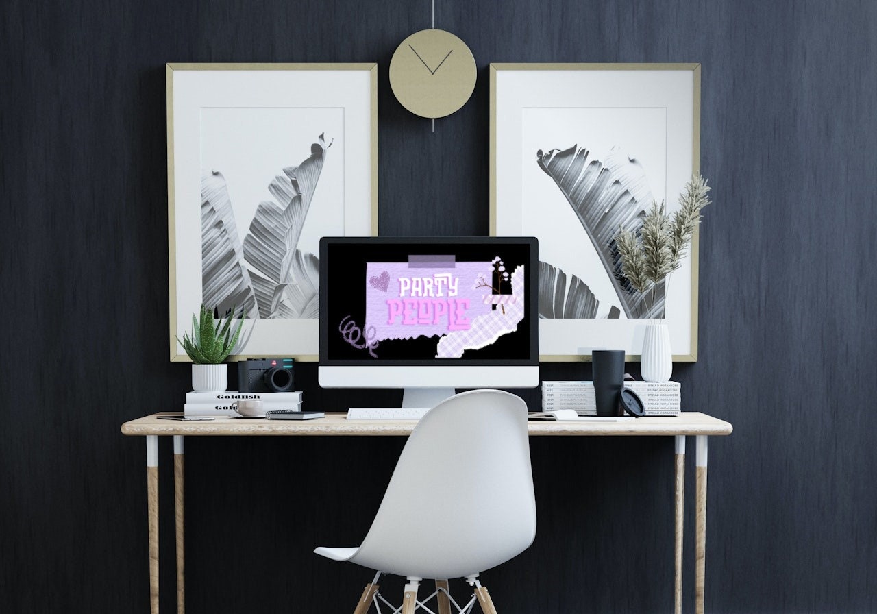 Purple Party People Desktop Wallpaper (digital Download) - Etsy