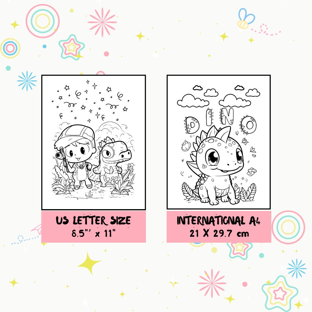 Cute Dinosaur Coloring Pages Fun & Engaging Dinosaur Coloring Book ...