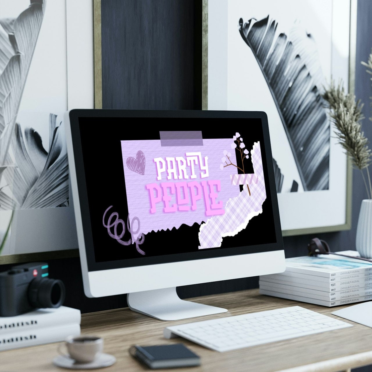 Purple Party People Desktop Wallpaper (digital Download) - Etsy