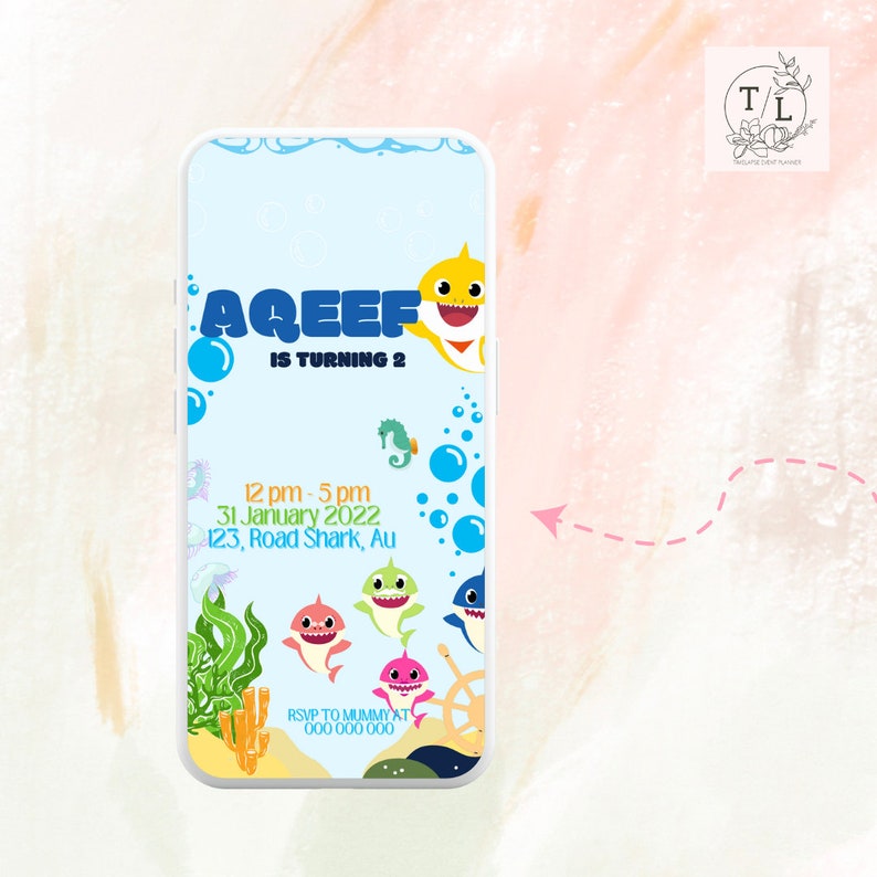 Baby Shark Simple Theme for Birthday Boy and Girl Canva - Etsy