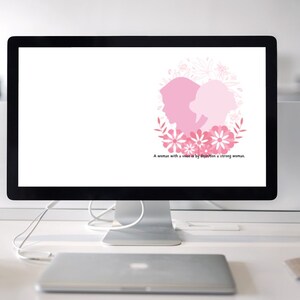 Simple Minimalist Desktop Wallpaper Women in Pink Desktop Background ...