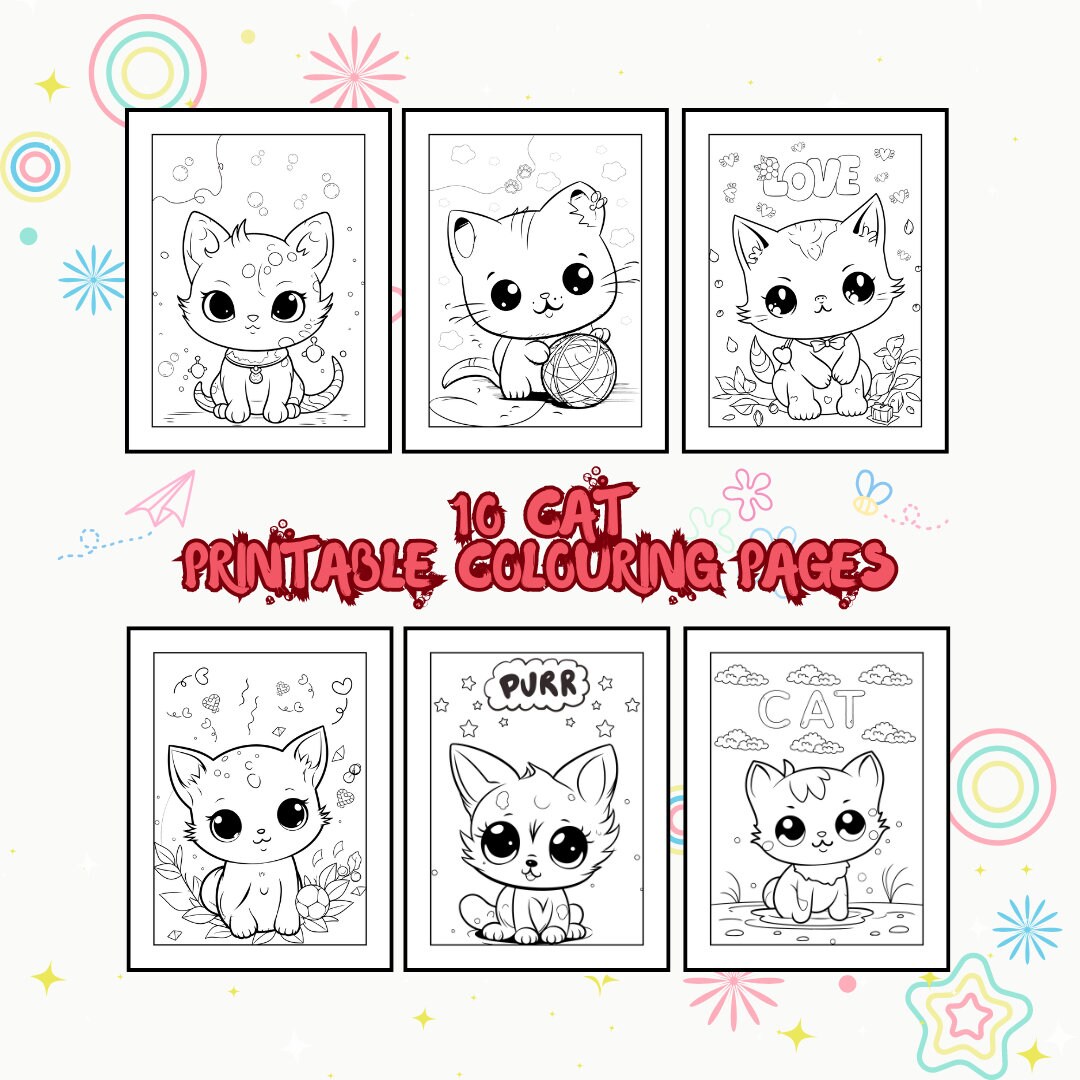 Cat Coloring Pages Fun & Engaging Cat Animal Coloring Book Activity for ...