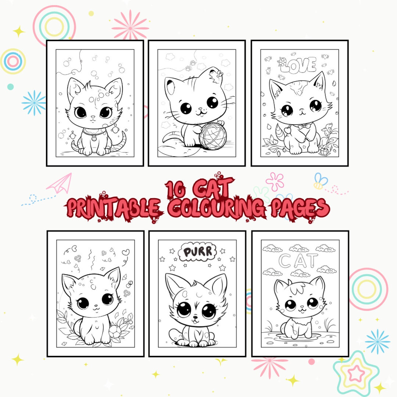 Cat Coloring Pages Fun & Engaging Cat Animal Coloring Book Activity for ...