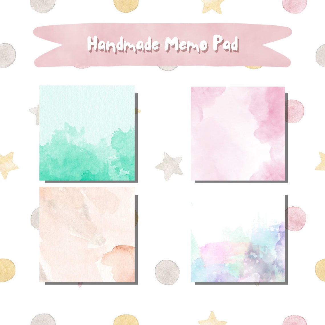 Non Sticky Memo | Cute Memo Pad | Handmade Memo Pad | Scrapbooking ...