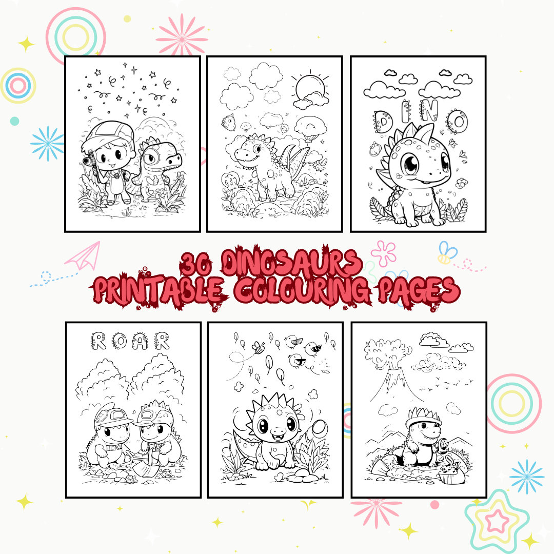 Cute Dinosaur Coloring Pages Fun & Engaging Dinosaur Coloring Book ...
