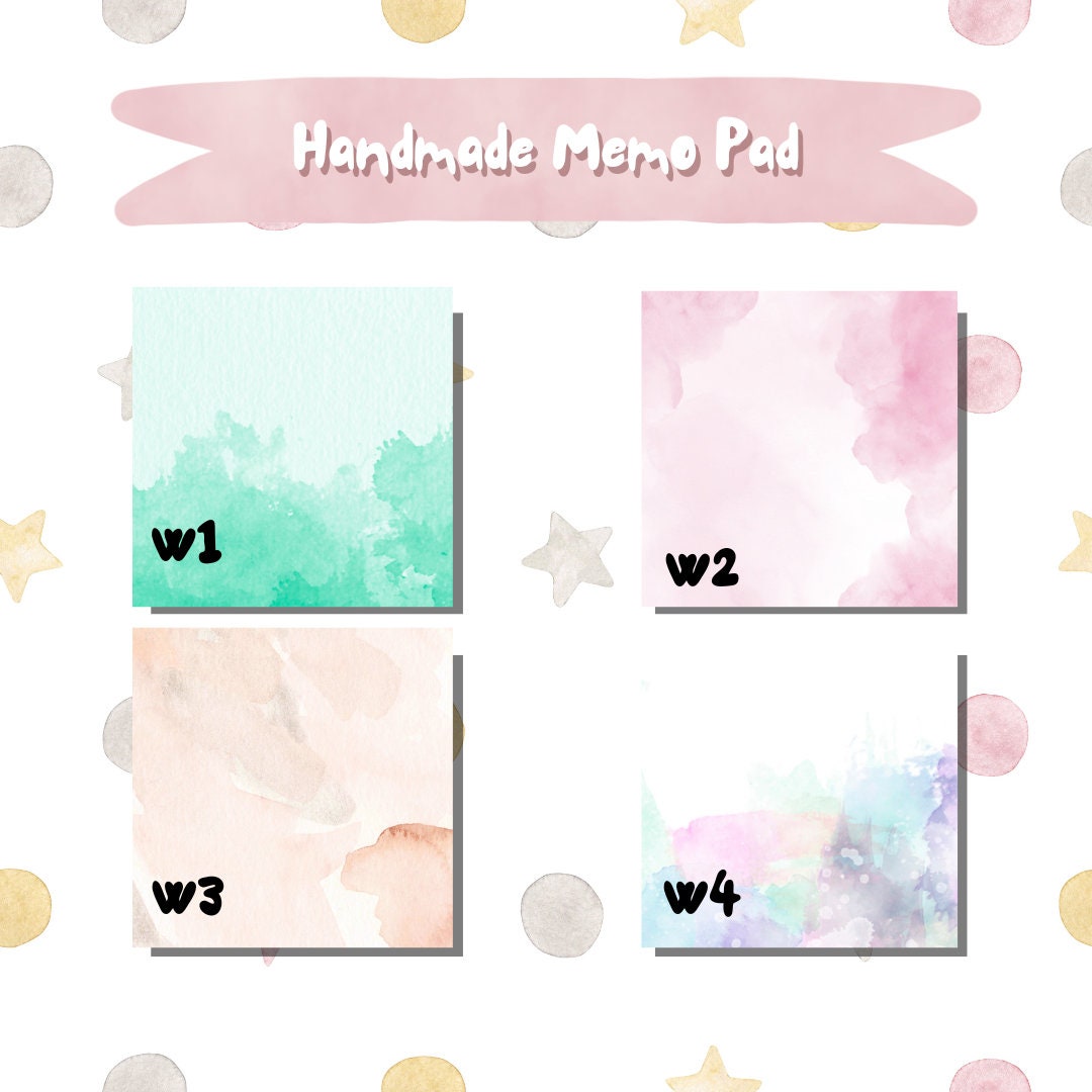 Non Sticky Memo Cute Memo Pad Handmade Memo Pad Scrapbooking Notepad ...