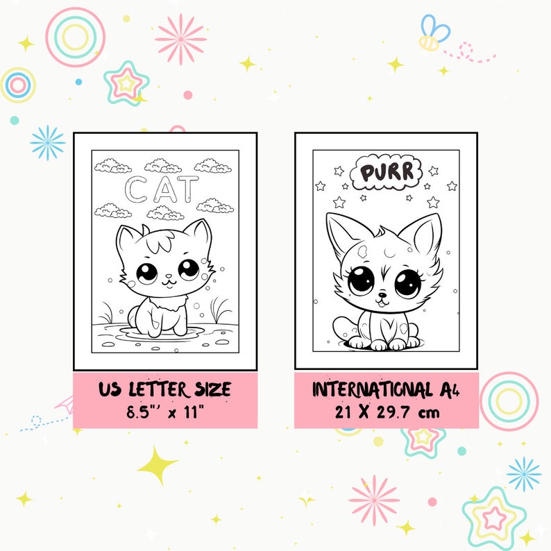 Cat Coloring Pages Fun & Engaging Cat Animal Coloring Book Activity for ...