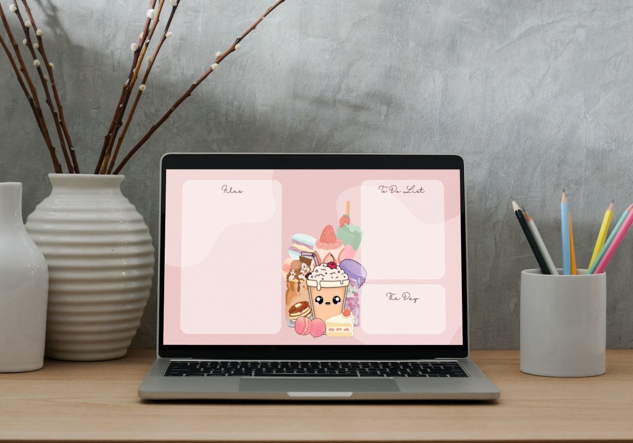 Kawaii Cute Desktop Wallpaper Computer Background Instant Download ...