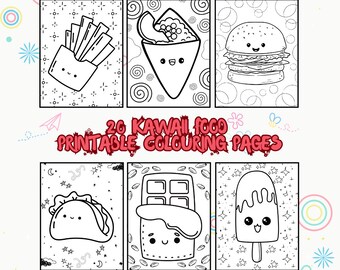Kawaii Food Coloring Book - Etsy