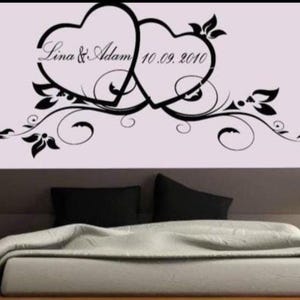 Couple Stickers With 2 Personalized Hearts - Etsy