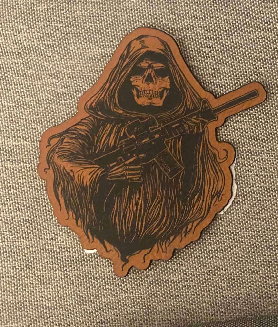 Grim Reaper Ar-15 2a Patriotic Leatherette Patch - Etsy