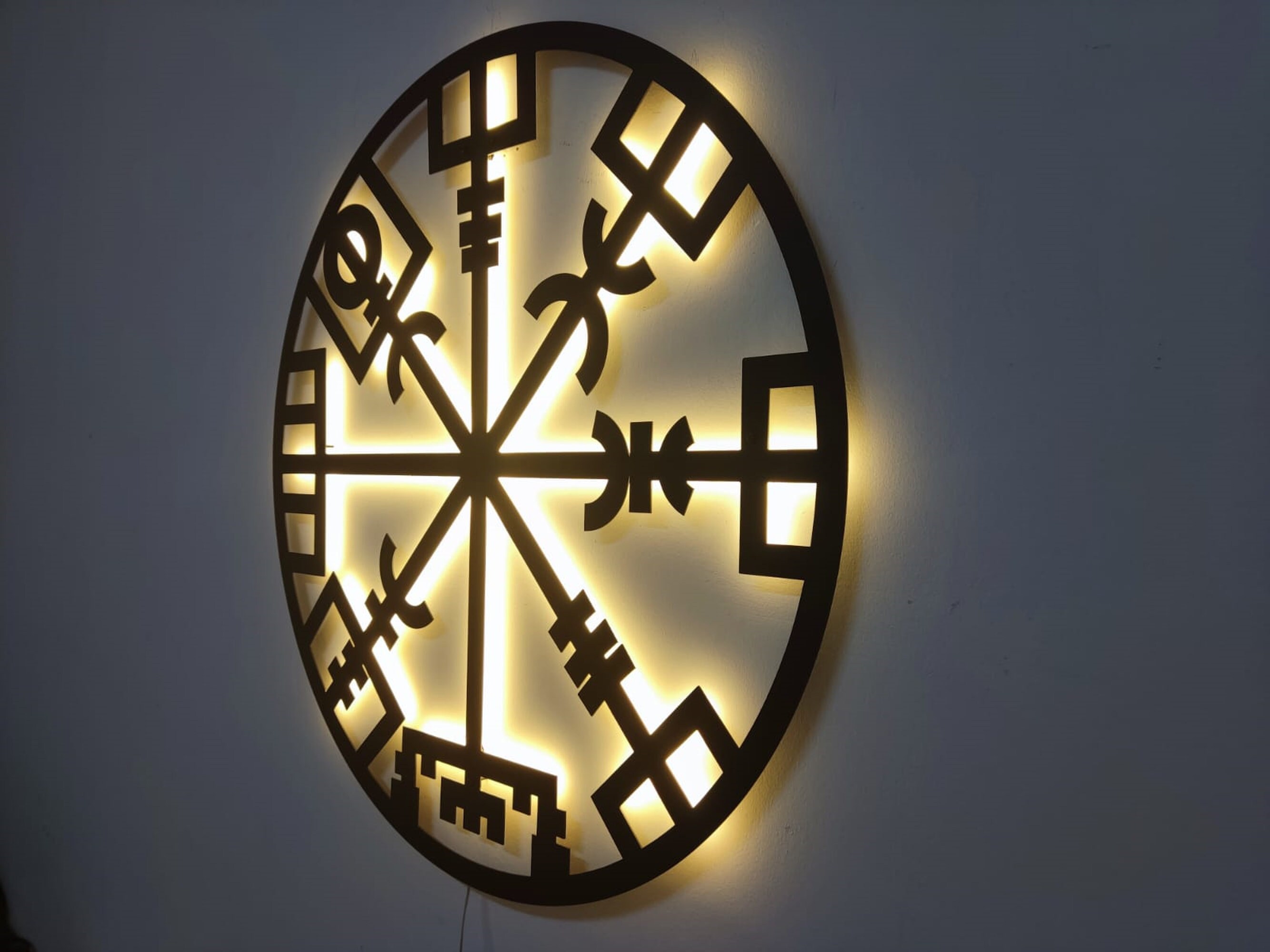 Vegvisir Wall Art Runic Wall Decor Vegvisir Wayfinder Metal - Etsy