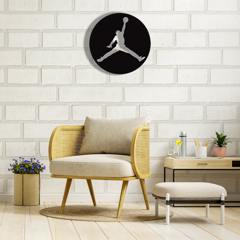 Michael Jordan Jumpman Circle Wood Led Wall Sign, Circle Wooden Wall ...